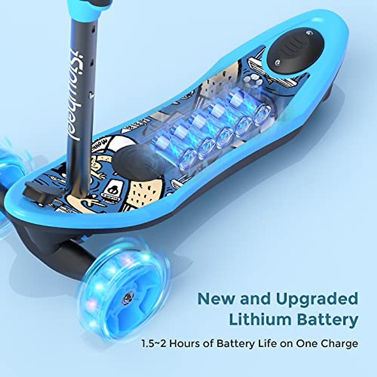 isinwheel Mini Electric Scooter for Kids Ages 3-12, 3-Wheel Electric Scooter for Toddler Boys/Girls, Electric Kick Scooter for Kids with Long Battery Life, Flashing LED Wheels, 3 Adjustable Height