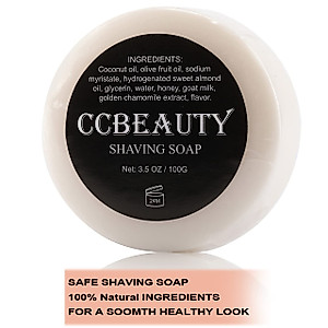 CCbeauty Mens Shaving Brush and Bowl Set, 4 in 1 Bristle Shave Brushes Kit with Stainless Steel Shaving Bowl & Soap Mug, Safety Razor Stand, Birthday Dad Gifts Set for Men, White Soap 3.5Oz