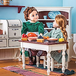 The Queen's Treasures 18 Inch Doll Furniture, Farmhouse Collection Fully Assembled Wooden Kitchen Table and Two Chairs, Compatible with American Girl Kitchen Furniture