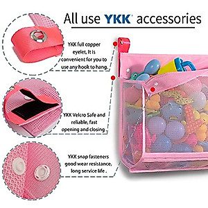 Tenrai Mesh Bath Toy Organizer, （ 1 Large, Pink） Bathtub Storage Bag, Multi-Purpose Baby Toys Net, Toddler Shower Caddy for Bathroom, Quick Drying Kids Toy Holder, ZY