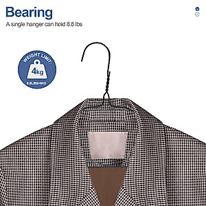 SPECILITE Wire Hangers 50 Pack, Metal Wire Clothes Hanger Bulk for Coats, Space Saving Metal Hangers Non Slip 16.7 Inch Ultra Thin, for Standard Size Suits, Shirts, Pants, Skirts-Black