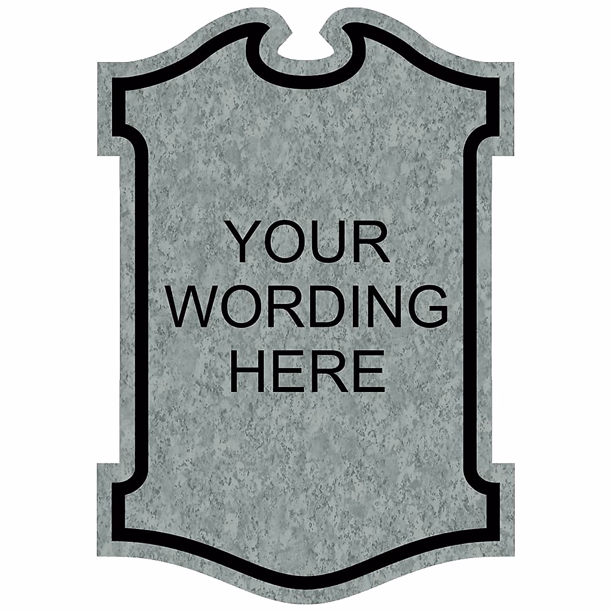 ComplianceSigns.com 10"x7" Plaque Shaped Engraved Custom Sign with Adhesive Strips, Engraved Plastic with Acrylic Core, Black on Marbled Platinum