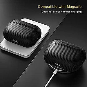 memumi Aramid Fiber Case for Airpods Pro 2 2022, Sturdy Durable Aramid with Hybrid TPU Soft Material Shockproof Protective Cover for Airpods Pro 2nd Generation Carbon Fiber Case 600D Black