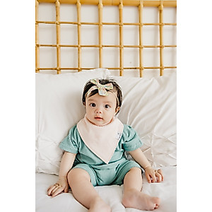 Copper Pearl Baby Bandana Bibs - 4 Pack Soft Cotton Baby Bibs for Drooling and Teething, Absorbent Drool Bibs for Baby Girl and Boy, Adjustable to Fit Newborns to Toddlers, Tons of Styles (Lemon)