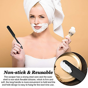 Patelai Non Stick Wax Spatulas Silicone Waxing Sticks Waxing Applicator Hair Removal Large Reusable Scraper Large Area Hard Wax Sticks for Home Salon Body Use Mixing Resin(Black)