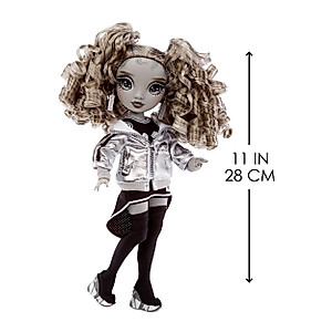 Rainbow High Nicole Steel Grayscale Fashion Doll with 2 Outfits and Accessories, Gift for Kids 6-12
