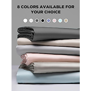 Mulberry Silk Pillowcase for Hair and Skin, SGMSILK 22 Momme Natural Silk Pillow Cases with Zipper, 6A Soft and Smooth Single Sided Pure Silk Pillow Cover (Dark Gray, Queen 20"x30")