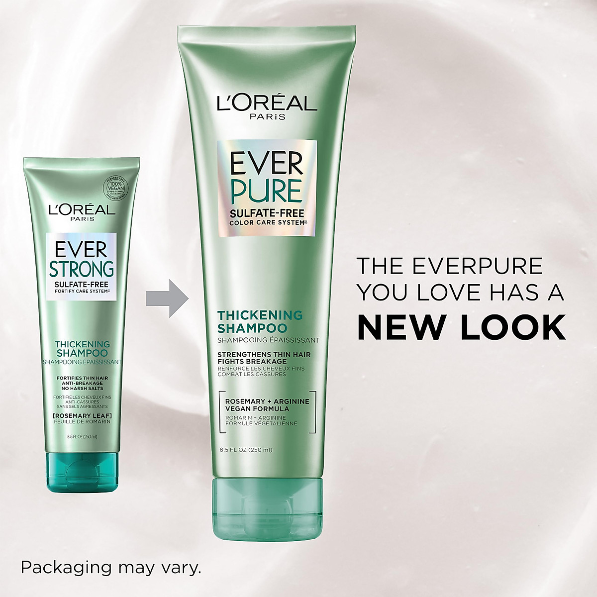 L’Oréal Paris Thickening Sulfate Free Conditioner, Thickens + Strengthens Thin, Fragile Hair, Hair Care with Rosemary Leaf, EverPure, 8.5 Fl Oz (Packaging May Vary)