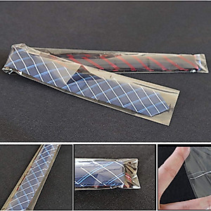 100 Pcs Long Flat Clear Bags Neck Tie Bag Gift Single Flower Wrapping Bag, 30 inch Long