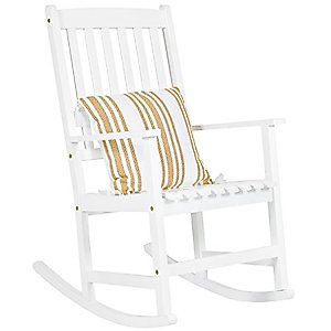 Best Choice Products Indoor Outdoor Traditional Wooden Rocking Chair Furniture w/Slatted Seat and Backrest, White