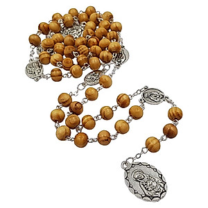 TALISMAN4U Seven Sorrows of Mary Rosary Chaplet Wooden Beads Catholic Jewelry Necklace for Women Men with Rosary Box