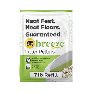 Purina Tidy Cats Breeze Litter Pellets Refill Pouch, Made for Multiple Cats, Anti-Tracking for Breeze Litter System, 7 LB (Pack of 4)