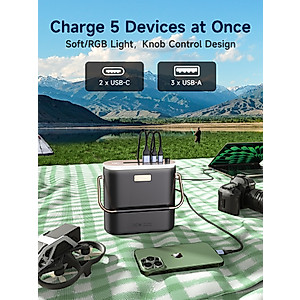 MOVE SPEED 80,000mAh Power Bank 130W Portable Power Station with Digital Display, Lighting, USB C 5-Port Support Solar Recharge for Outdoor Camping,Laptop,Emergency Backup(296Wh)