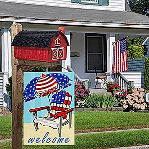 WORGATE Garden Flags for Independence Day, Small Yard Flag for Holiday Outdoor Decorations, Summer Yard Banners for Outside, Funny, Welcome, Double Sided,12 X 18 Inch (Welcome)