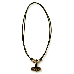 Bronze Celtic Knot Engraved Axe head Thors Hammer Mjolnir Norse Nordic Pendant Necklace Thailand Jewelry (Necklace)