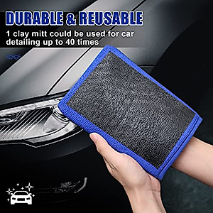 GMISUN Clay Mitt, 2 Pack Clay Bar Mitt for Car Detailing, Medium Grade Magic Car Wash Mitt Auto Detailing, Scratch Free and Paint Safe for Car Detailing Cleaning Polishing Paint, Glass, Wheels