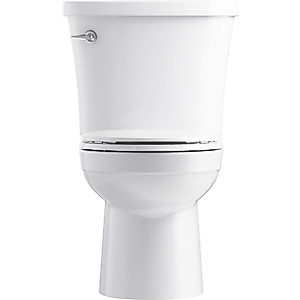 KOHLER Kingston™ Two-Piece Round-Front 1.28 Gpf Toilet with Left-Hand Trip Lever, and Tank Cover Locks