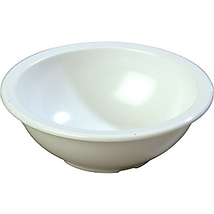 Carlisle FoodService Products Kingline Reusable Plastic Bowl Chowder Bowl, Soup Bowl for Home and Restaurant, Melamine, 16 Ounces, White, (Pack of 48)