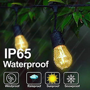 Solar Powered Waterproof LED Outdoor String Lights with Dimmable Remote Control for Backyard Garden Patio Pergola Gazebo Bistro Bedroom Christmas Wedding Party (56FT)