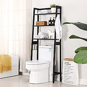MallBoo Toilet Storage Rack, 3 -Tier Over-The-Toilet Bathroom Spacesaver - 100% Wood and Easy to Assemble