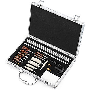 Gun Cleaning Kit, Universal Gun Brushes for Hunting Pistol Rifle Handgun shot for Most Guns with Carrying Case