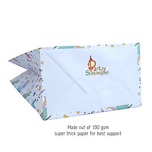 Unicorn Favor Bags - 24-Count Magical Pattern Design Printed on Kraft Paper Goodie Gift Bags - Treat Bags and Party Supplies for Theme Party, Kids Birthday, Party Favor - 9.5" x 5.5" x 3.25"