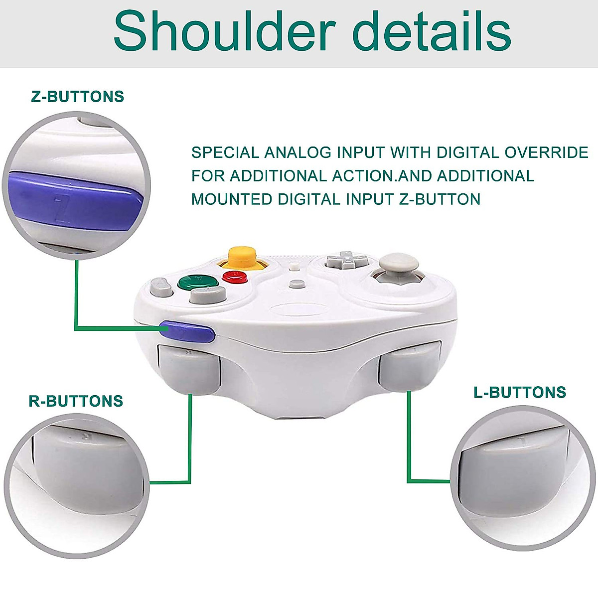 TOOPONE Wireless Gamecube Controllers, Classic Gamecube Wavebird Wireless wii Controller Remote Gamepad Joystick for Nintendo Gamecube Console, Compatible with Wii (Black and White)