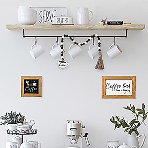 7 Pieces Farmhouse Tiered Tray Decor Bundle Home Farmhouse Items Signs Set Farmhouse and Beaded Garland for Farmhouse Home Kitchen Shelf Coffee Bar Table Decor (Coffee Bar)