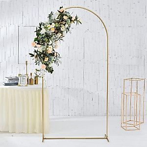 Vincidern 6.6 FT Wedding Arch Backdrop Stand for Parties, Balloon Arch Stand, Wedding Arches for Ceremony, Metal Arch Backdrop Stand for Bridal Baby Showers, Birthday Party Decoration Door Frame Gold
