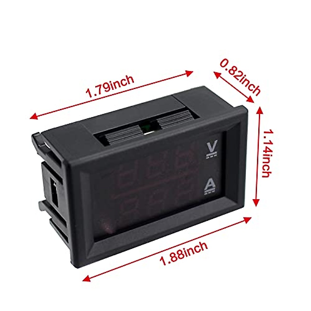 Digital Voltmeter and Ammeter 100V 10A, Volt Meter Led Display 3 bits Red and Blue, Voltage and Current Monitor of The Electronic Circuit, Measure Instrument
