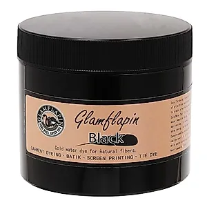 Glamflapin Tie Dye Powder - Black - 8oz Net Wt - Cold Water Fiber Reactive Dye