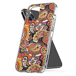 Phone Case Paisley Cover Pattern Shockproof Psychedelic Accessories Retro 60s 70s Compatible with iPhone 15 14 13 Pro Max 12 11 X Xs Xr 8 7 6 6s Mini Plus Transparent