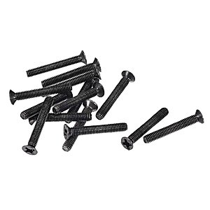 uxcell M3 x 20mm Phillips Screw Fastener Black for Laptop PC TV Fan Switch 50pcs