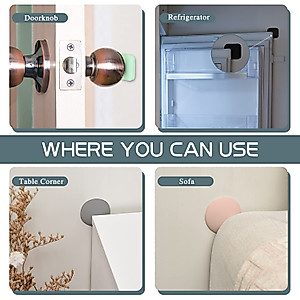 JEGONFRI Door Stoppers Wall Protector from Furniture, 10pcs 2" Strong Adhesive Round Door Knob Wall Protector, Silicone Thickened Door Bumpers for Walls (Black, Round)