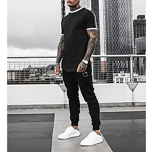 JMIERR Mens Sweatpants Tapered Track Gym Running Cool Joggers Sweat Pants Athletic Pants with Drawstring and Pockets 2024, 3XL, Black