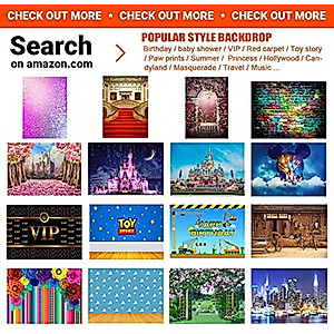 Castle Backdrop 7x5ft Spring Pink Sakura Flowers Washable Polyester Photography Background Wedding Birthday Party Princess Photo Studio Props YL058