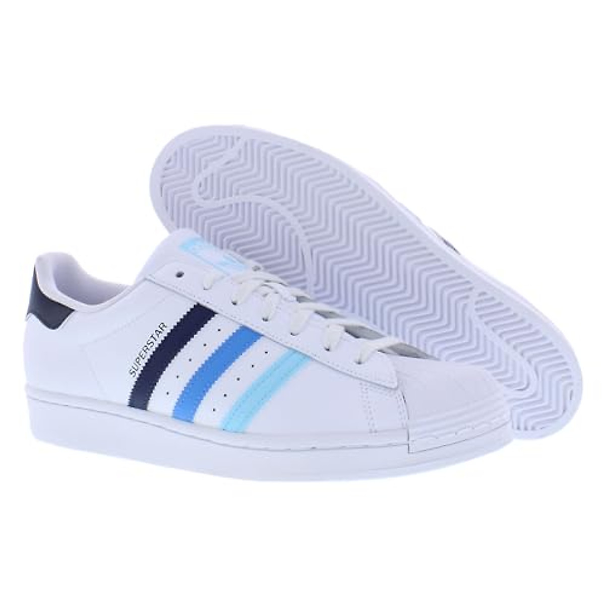 adidas Originals Superstar White/Ink/Bliss Blue 10 D (M)