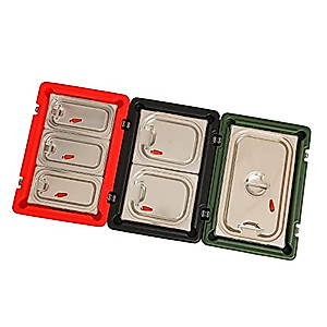 FORCOOK Hot Boxes for Catering Insulated Food Pan Carrier Food Warmer Box Keep Food Hot Or Cold with Two Second-Size 18/8 Stainless Steel Leak-Proof Hotel Pans Red