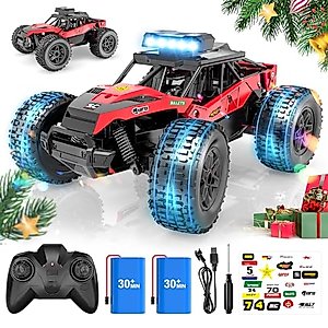 Haijon Remote Control Car, 1:20 RC Cars with Headlight, 25+kmh Radio Off-Road Vehicle, Electronic Monster Truck, Hobby Grade Buggy for Adults and Children (Red)