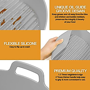 silicone air fryer liners-Reusable Heat Resistant Food Safe Silicone Bowl/Pot for Air Fryer and Microwave for Ninja Foodi Air Fryer, Coffee Maker, Blender (grey1pcs 9inch)