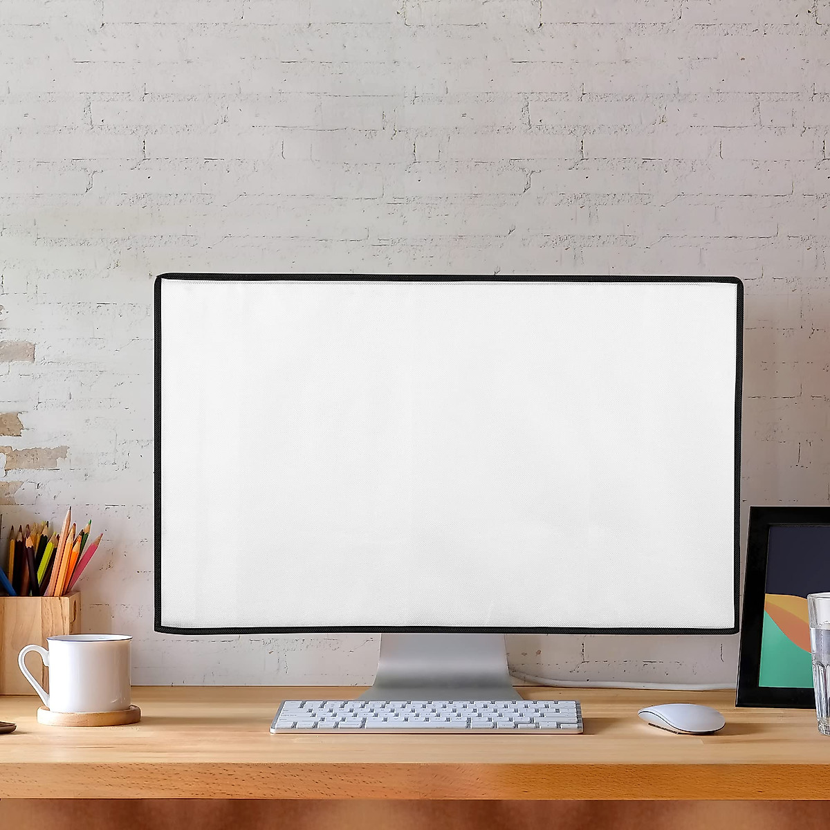 kwmobile Monitor Cover Compatible with Apple Studio Display - Dust Cover Computer Screen Protector - White