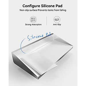 ZeroPone Stainless Steel Wall Shelf 8.6 x 24 Inches 56 lbs Load Heavy, Heavy-Duty Wall-Mounted Floating Shelf with Backsplash, Equipped with Silicone Mat. for Restaurant, Home, Kitchen, Hotel