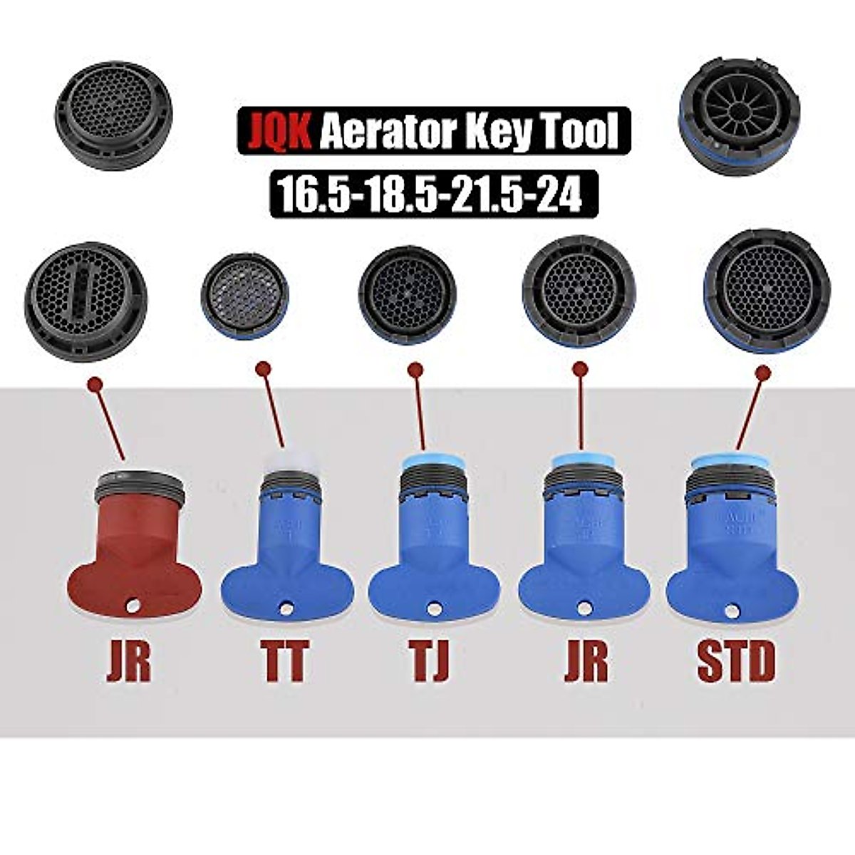 JQK Cache Faucet Aerator Key, Removal Wrench Tool for M16.5-TT, M18.5-TJ, M21.5-JR, M24-STD cache aerators, 1 Set, HAK-5N
