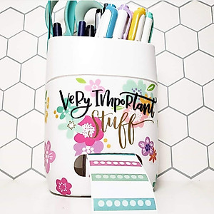 LOTSA. STYLE Utensil Drying Sink Caddy with Diatomite, Multi Purpose Holder Organizer, Kitchen Countertop Craft Table Desktop Office (Grey)