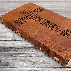 Hand Lettered and Laser Engraved NIV Passaggio Bible, Brown, Custom Name Engraving Available, Personalized Gift for Wedding, Baptism, Graduation or Birthday
