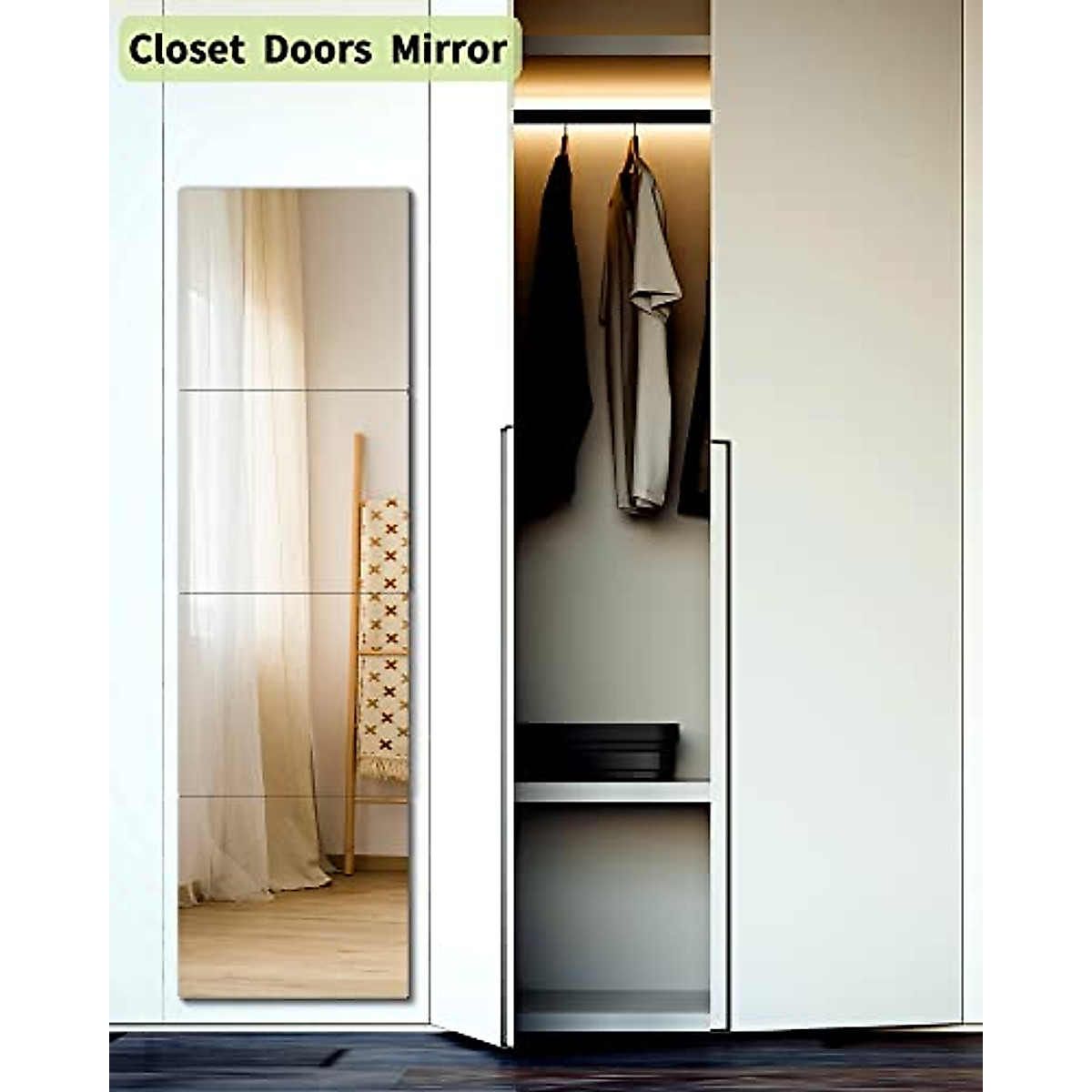 nosplit Unbreakable Gym Mirrors for Home Wall,Kids Safe Shatterproof Full Length Workout Extra Thick1/8 48''x12'',Child Acrylic Plastic Non Glass Long Body Mirror, Bedroom Door Tiles, Silver