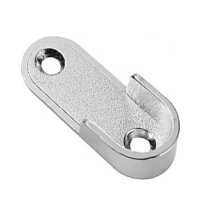 Eyech 40pcs Zinc Alloy Hardware Oval Closet Rod End Supports 16mm x 30mm Wardrobe Flange Bracket Holder