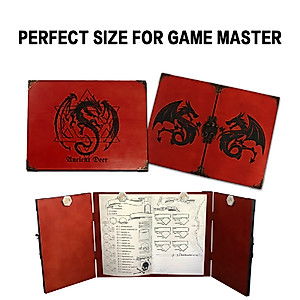 DM Screen Wooden Dungeon Master Screen for Hand Crafted Dungeon and Dragons gift,DND Dice GM Games,D&D 5e Accessories,Magic The Gathering,Pathfinder,Custom Screen (DmScreen-wine red)