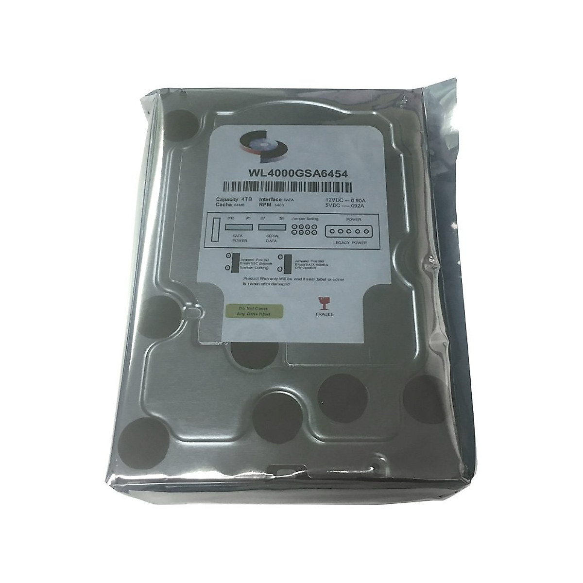 WL 4TB 64MB Cache 5400RPM SATA III (6.0Gb/s) 3.5" Internal Surveillance DVR Hard Drive - w/ 1 Year Warranty
