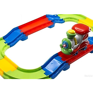 WolVolk Attractive Colorful Toddler Train Set with Lights and Sound, Easy Tracks Assembly, Train Goes Around by It Self